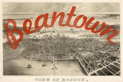 Beantown - 1870, Boston Bird's Eye View on July 4th, Massachusetts ...