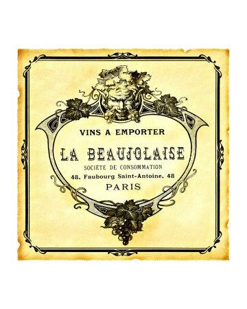 Vintage French Wine Label