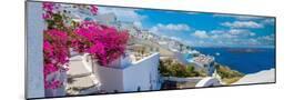 Beautiful panoramic travel view on the mediterranean blue sea, caldera ...
