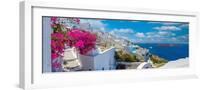 Beautiful panoramic travel view on the mediterranean blue sea, caldera ...