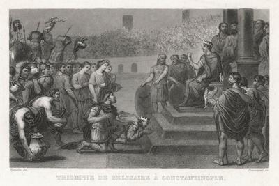 'Belisarius Byzantine General Under Emperor Justinian I Triumphantly ...