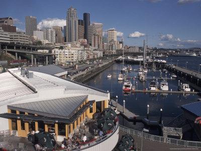 'Bell Street Pier and Harbor on Elliott Bay, Seattle, Washington, USA ...
