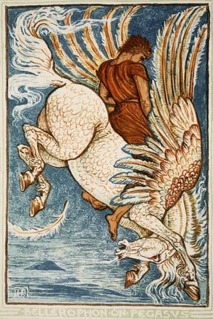 'Bellerophon on Pegasus' Giclee Print - Walter Crane | AllPosters.com