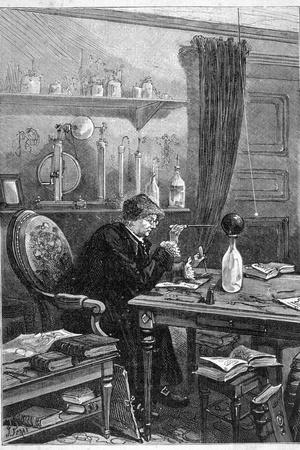'Benjamin Franklin American Statesman Scientist and Philosopher Working ...