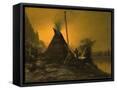 Night Scene of Indian Tipi, 1895, by Benjamin Raborg, 1871-1918 ...