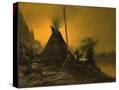 Night Scene of Indian Tipi, 1895, by Benjamin Raborg, 1871-1918 ...