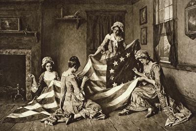 'Betsy Ross Sewing the First United States Flag' Giclee Print ...