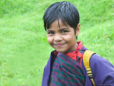 'Bhutanese Girl Student in Uniform, Trongsa, Bhutan' Photographic Print ...