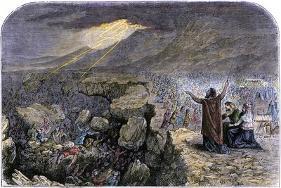 'Biblical Scene: Earthquake Swallowing the Hebrew People Who Refused to ...