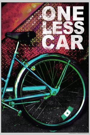 'Bicycle - One Less Car Poster' Photo | AllPosters.com