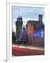 Cardiff Castle with Christmas Lights and Traffic Light Trails, Cardiff ...