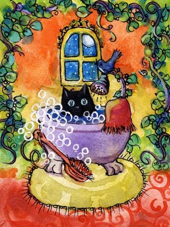 'Black Cat Bath' Prints - sylvia pimental | AllPosters.com