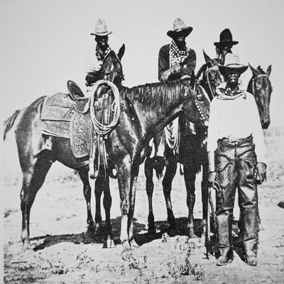 'Black Cowboys at Bonham, Texas, C.1890 (B/W Photo)' Giclee Print ...