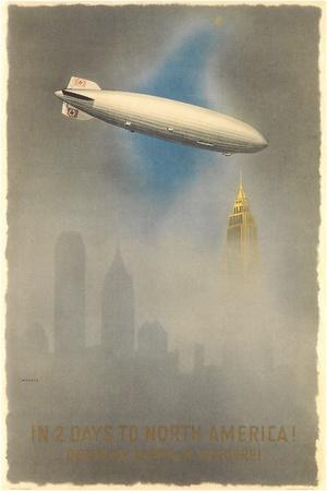 'Blimp Over Foggy New York City' Poster | AllPosters.com