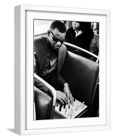 'Blind Singer Ray Charles Playing Chess on a Board with Special Niches ...
