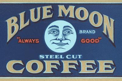 'Blue Moon Coffee Label' Prints | AllPosters.com