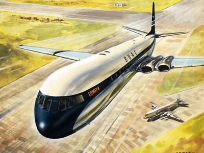 'Boac's Comet 4 Passenger Aircraft' Giclee Print - Roy Cross ...