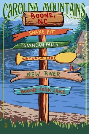 'Boone, North Carolina - Sign Destinations' Prints - Lantern Press ...