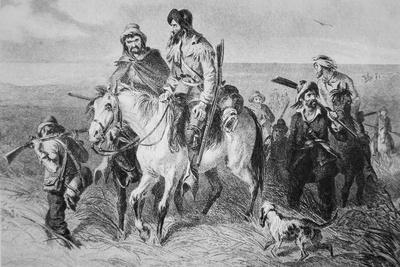 'Border Ruffians from Missouri Invading Kansas, 1856 (Etching)' Giclee ...