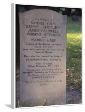 'Boston Massacre Victims' Grave in the Old Granary Burying-Ground ...