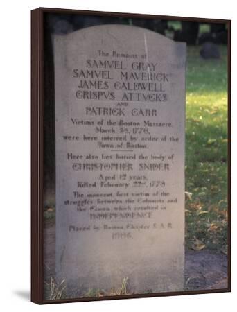 'Boston Massacre Victims' Grave in the Old Granary Burying-Ground ...