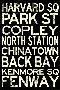 Boston MBTA Stations Vintage Subway RetroMetro Travel Poster Prints ...