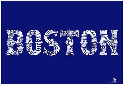 'Boston Neighborhoods Text Poster' Prints | AllPosters.com