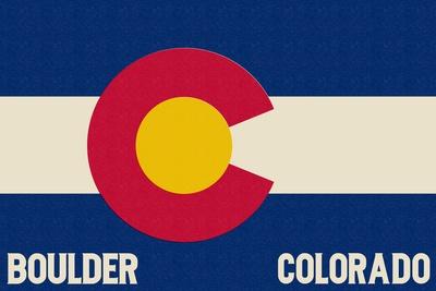 'Boulder, Colorado - Colorado State Flag' Art - Lantern Press ...