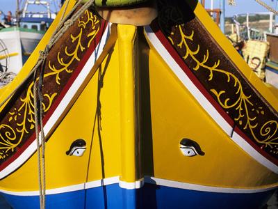 'Bow of Traditional Maltese Luzzu Fishing Boat with the Eye of Osiris ...