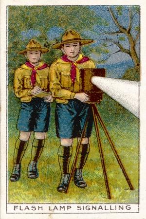 'Boy Scouts Signalling with a Lamp' Poster | AllPosters.com