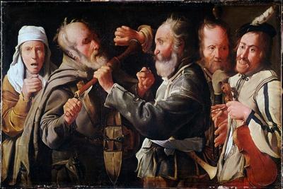 'Brawl between Musicians (Oil on Canvas)' Giclee Print - Georges De La ...