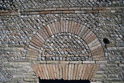 'Brick Arch Above Window, Sacred Area of Roman Temples, Chieti, Abruzzo ...