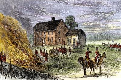 'British Burning Patriots' Goods in a Bonfire at Colonel Barrett's ...