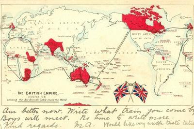 'British Colonial Map - the British Empire' Prints - Post Card ...