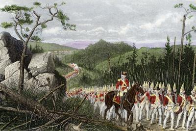 'British General Braddock Marching to Fort Duquesne in the French and ...
