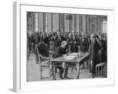 'British PM Lloyd George Signing the Treaty of Versailles, Formally ...
