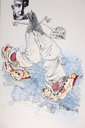 'British Politics 1990s, Hi Guys! Wanna Join My Gang?, 1997 (drawing ...