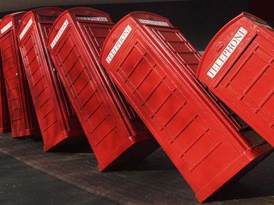 'British Red K2 Telephone Boxes, David Mach's Out of Order Sculpture ...
