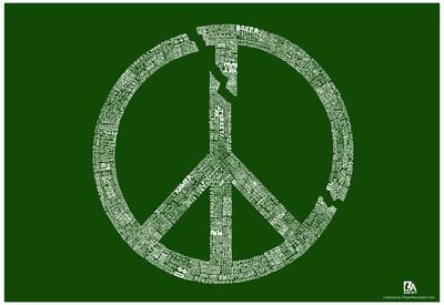 'Broken Peace Sign War Text Poster' Posters | AllPosters.com