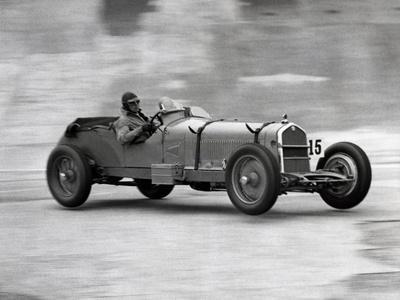 Brooklands (England) Earl Howe Practices with His Racecar with Three ...