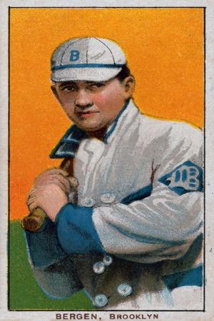 'Brooklyn, NY, Brooklyn Dodgers, Bill Bergen, Baseball Card' Art ...