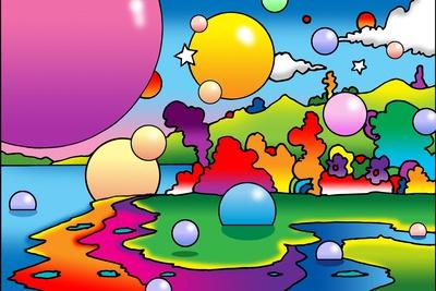 'Bubbles Landscape' Giclee Print - Howie Green | AllPosters.com