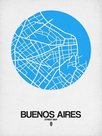 'Buenos Aires Street Map Blue' Art - NaxArt | AllPosters.com