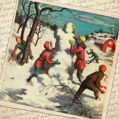 'Building a Snowman Montage' Giclee Print | AllPosters.com