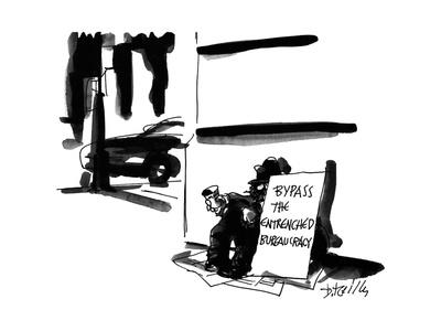 'Bum sits on the street corner with a sign that reads, "Bypass The ...