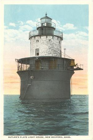 'Butler's Flats Lighthouse, New Bedford, Mass.' Posters | AllPosters.com