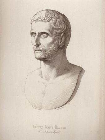 'Portrait of Lucius Junius Brutus, Engraved by B.Barloccini, 1849 ...