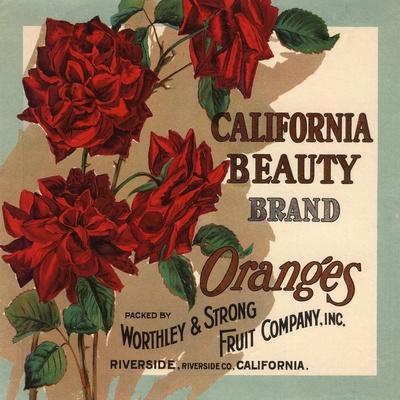 'California Beauty Brand - Riverside, California - Citrus Crate Label ...
