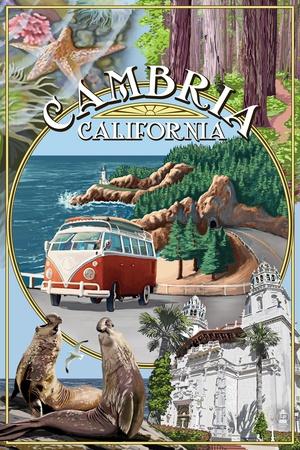 'Cambria, California - Montage' Prints - Lantern Press | AllPosters.com