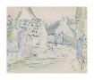 Village street Valhermeil, c.1880 Premium Giclee Print - Camille ...
